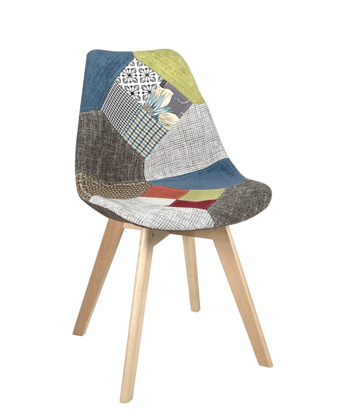 Chaises scandinaves patchwork Tulipe LAO - Lot de 2 | Kayelles.com