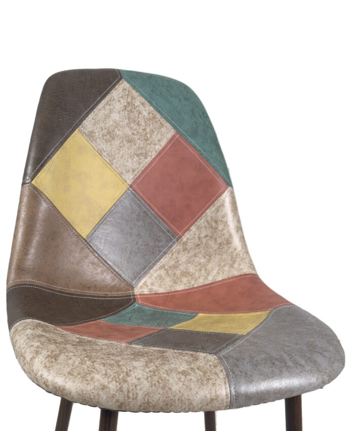 Chaise Patchwork simili cuir NOVA - Lot de 2 | Kayelles.com