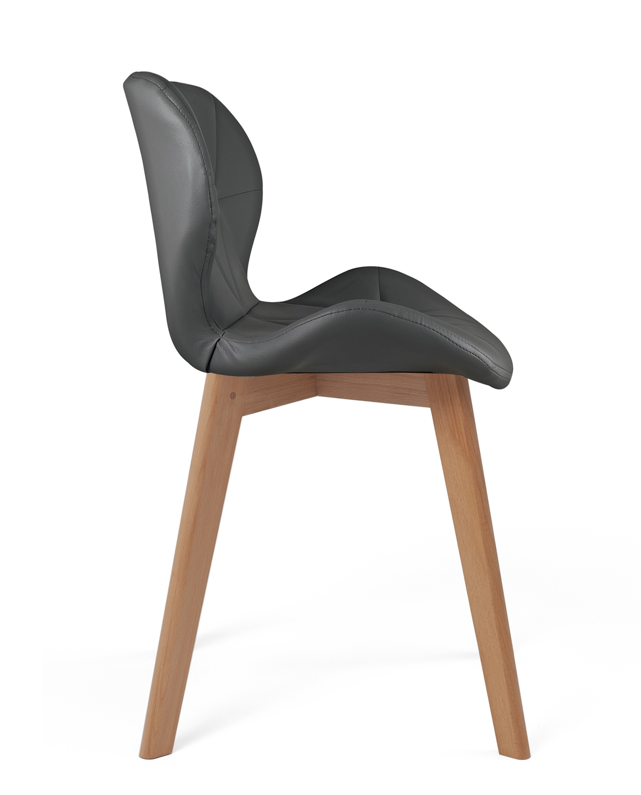 Chaise Scandinave design simili cuir FATI - Lot de 2 | Kayelles.com