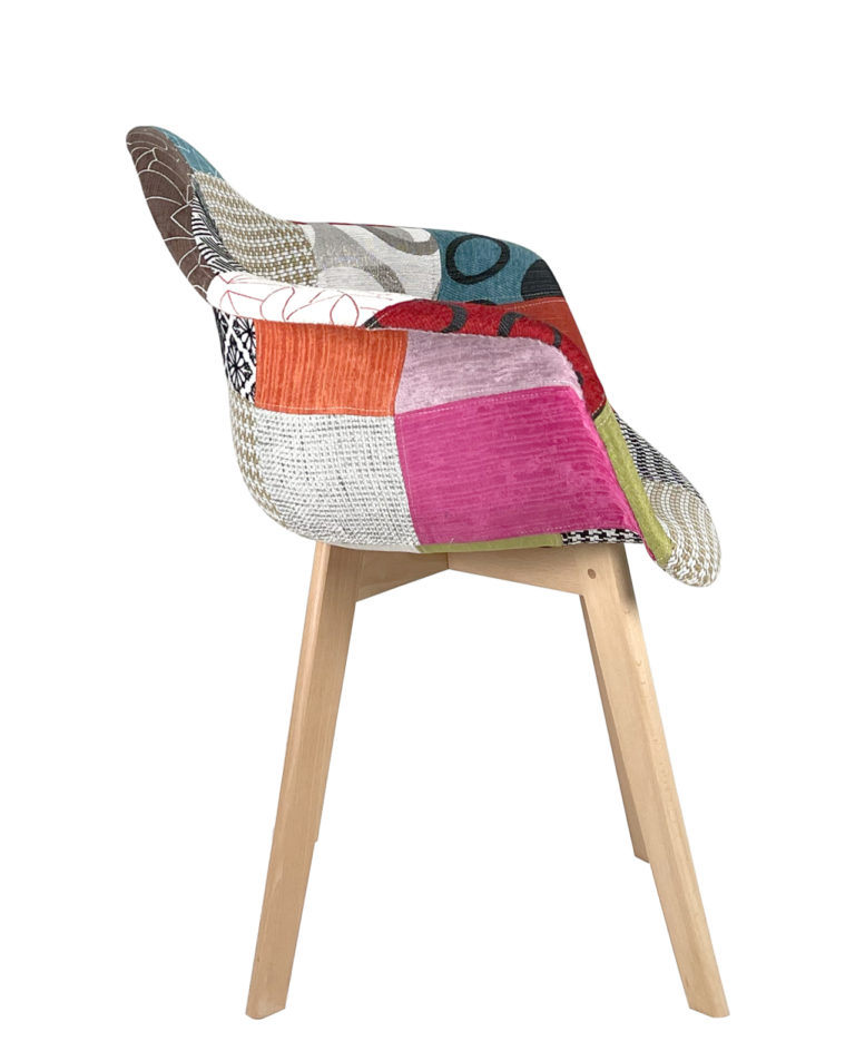 Fauteuil patchwork style scandinave LIMA - Lot de 2 | Kayelles.com